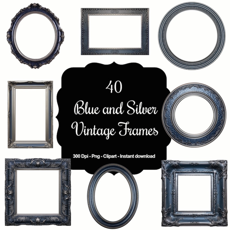 Blue and Silver Border - Etsy