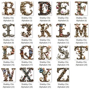 Vintage Charm: Shabby Chic Alphabet Letters Clipart Set - Etsy
