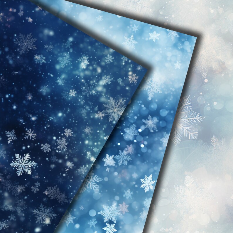 Winter Whimsy: 100 Seamless Snowflake Bokeh Digital Papers Set - Etsy