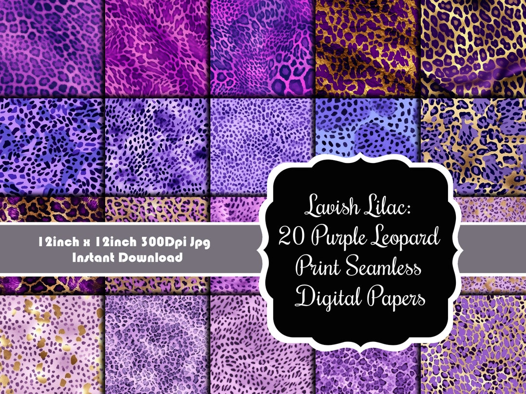 Lavish Lilac: 20 Purple Leopard Print Seamless Digital Papers - Etsy