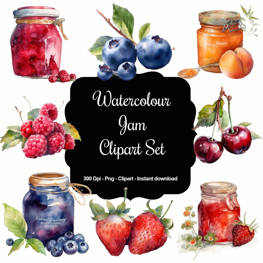 Sweet Spreads: 20 Watercolour Jam Clipart Set - Etsy