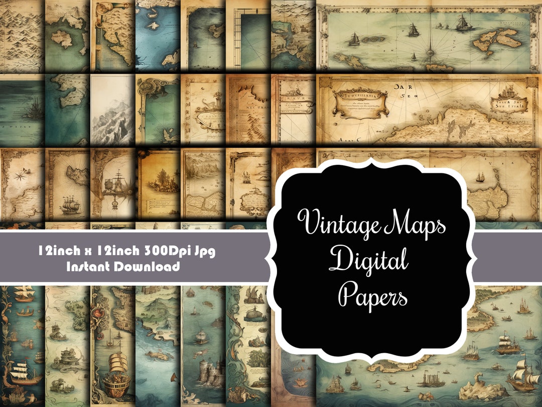 Vintage Map Collection - 32 Exquisite Antique Map Designs for the ...