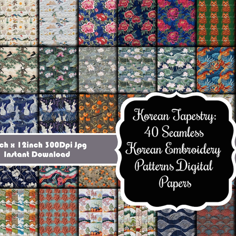 Korean Floral Paper - Etsy