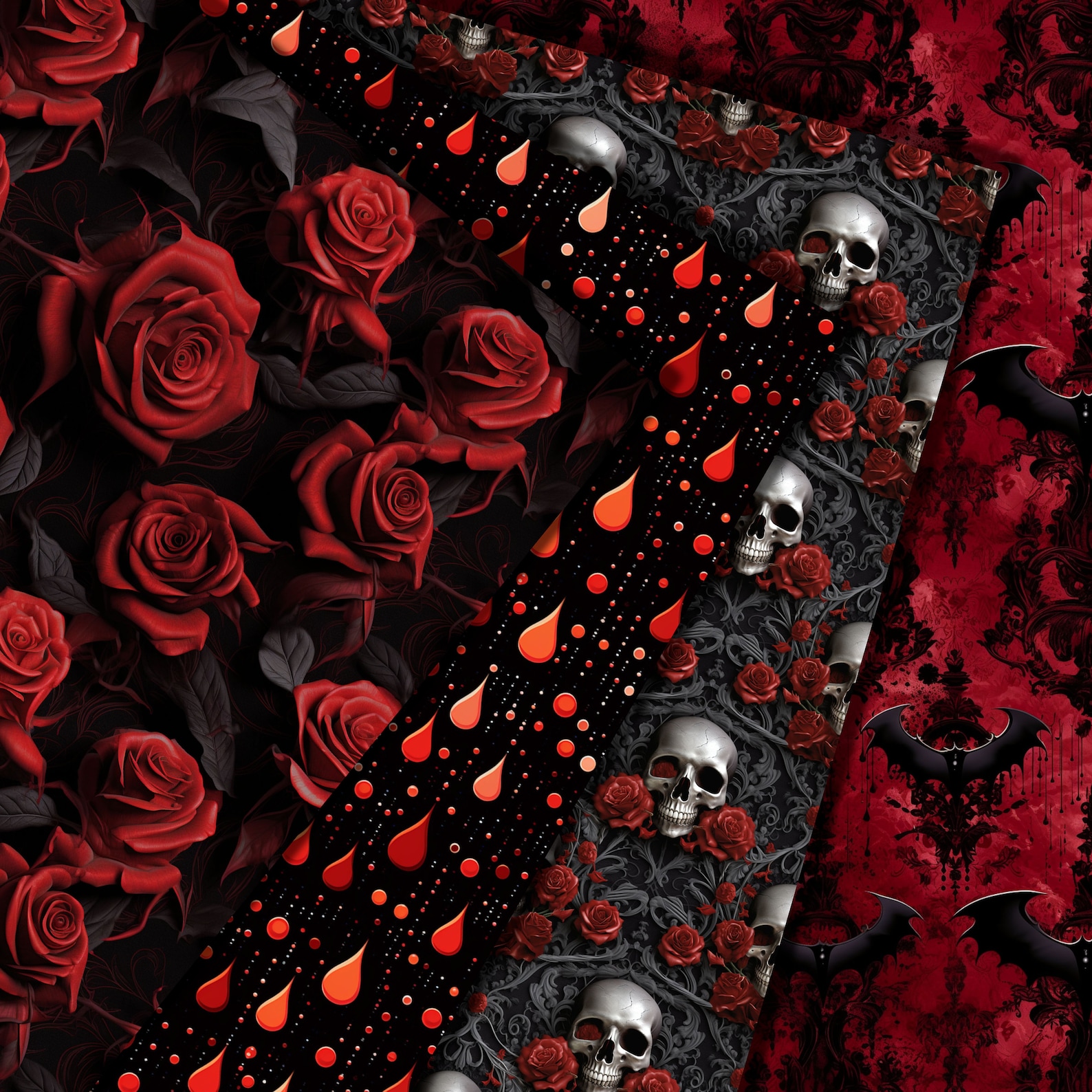 Everlasting Night: Seamless Vampire Gothic Digital Paper Set - 24 ...