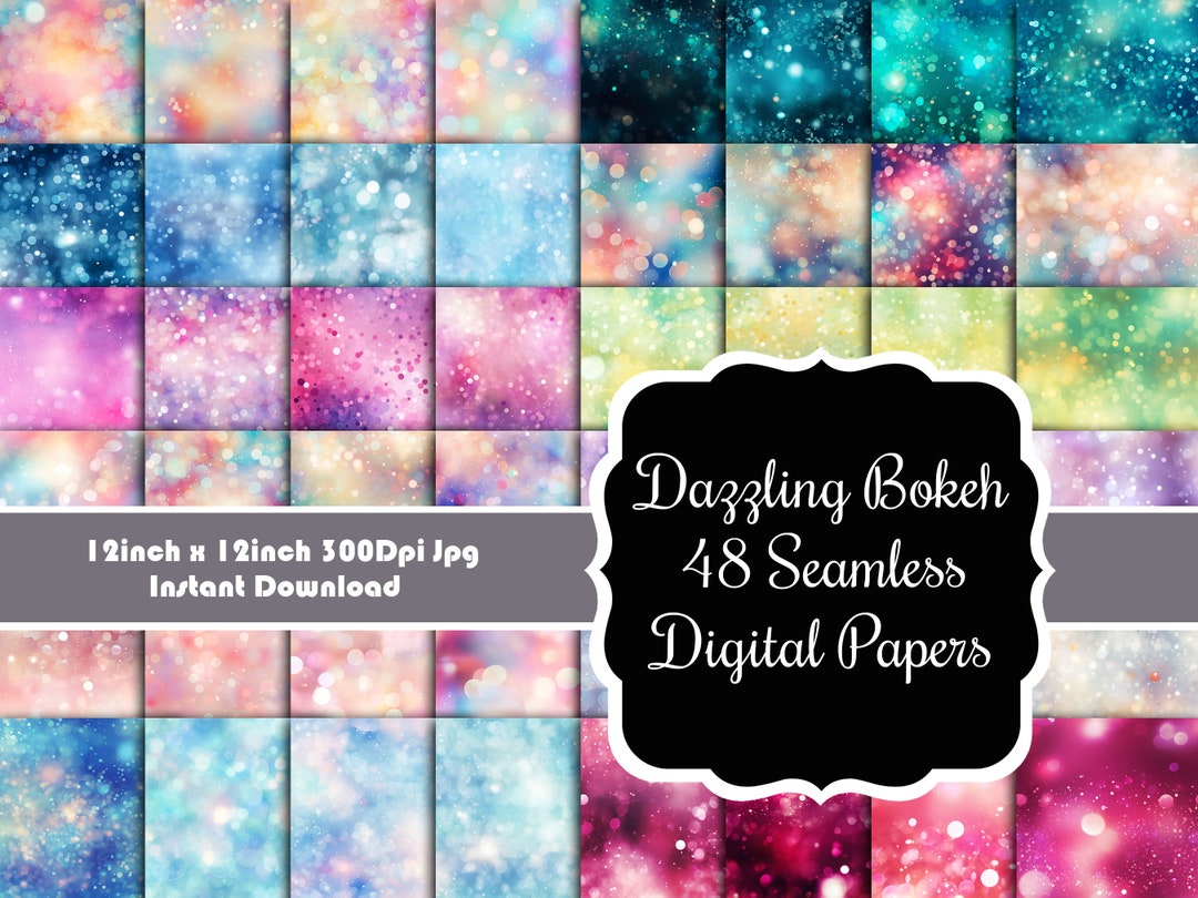 Dazzling Seamless Bokeh Digital Papers - Add a Touch of Sparkle to Your ...