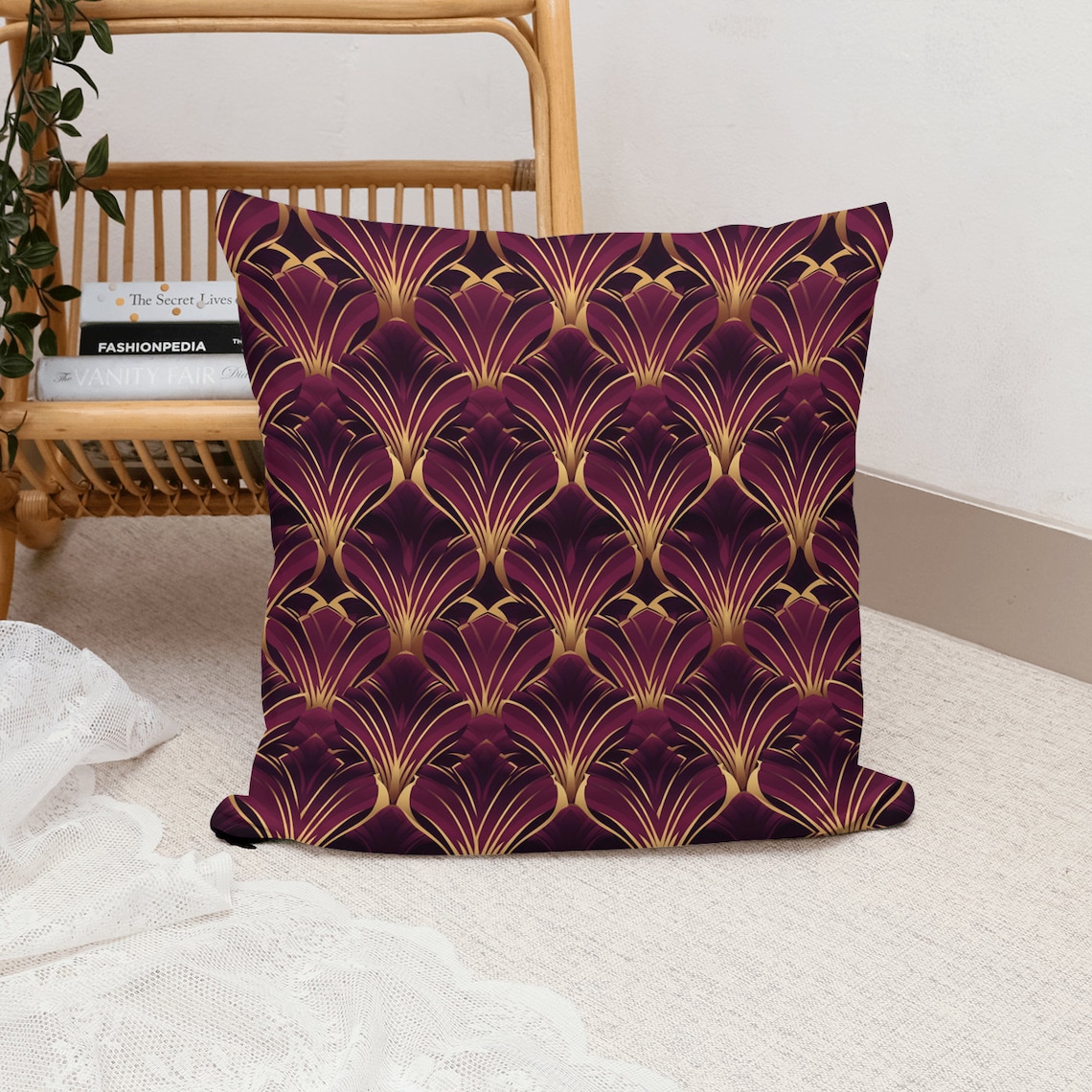 Gilded Opulence: 40 Seamless Gold and Burgundy Art Deco Patterns ...