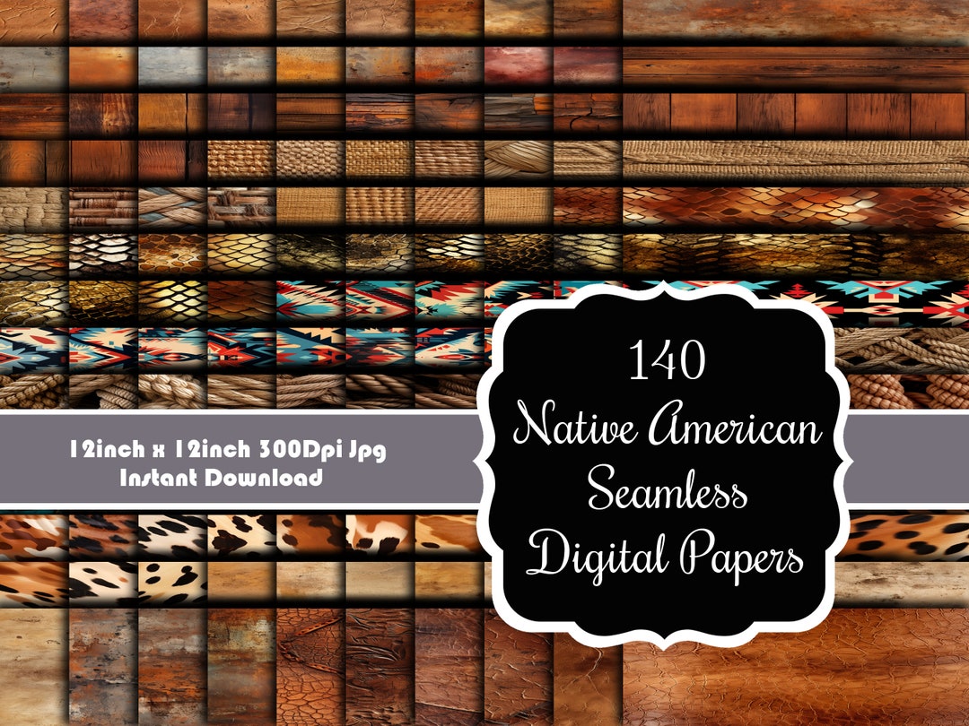 Native American Themed Papers - 140 Seamless, Authentic Designs for ...