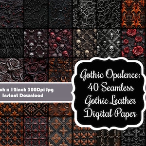 Gothic Opulence: 40 Seamless Gothic Leather Digital Paper Collection - Etsy