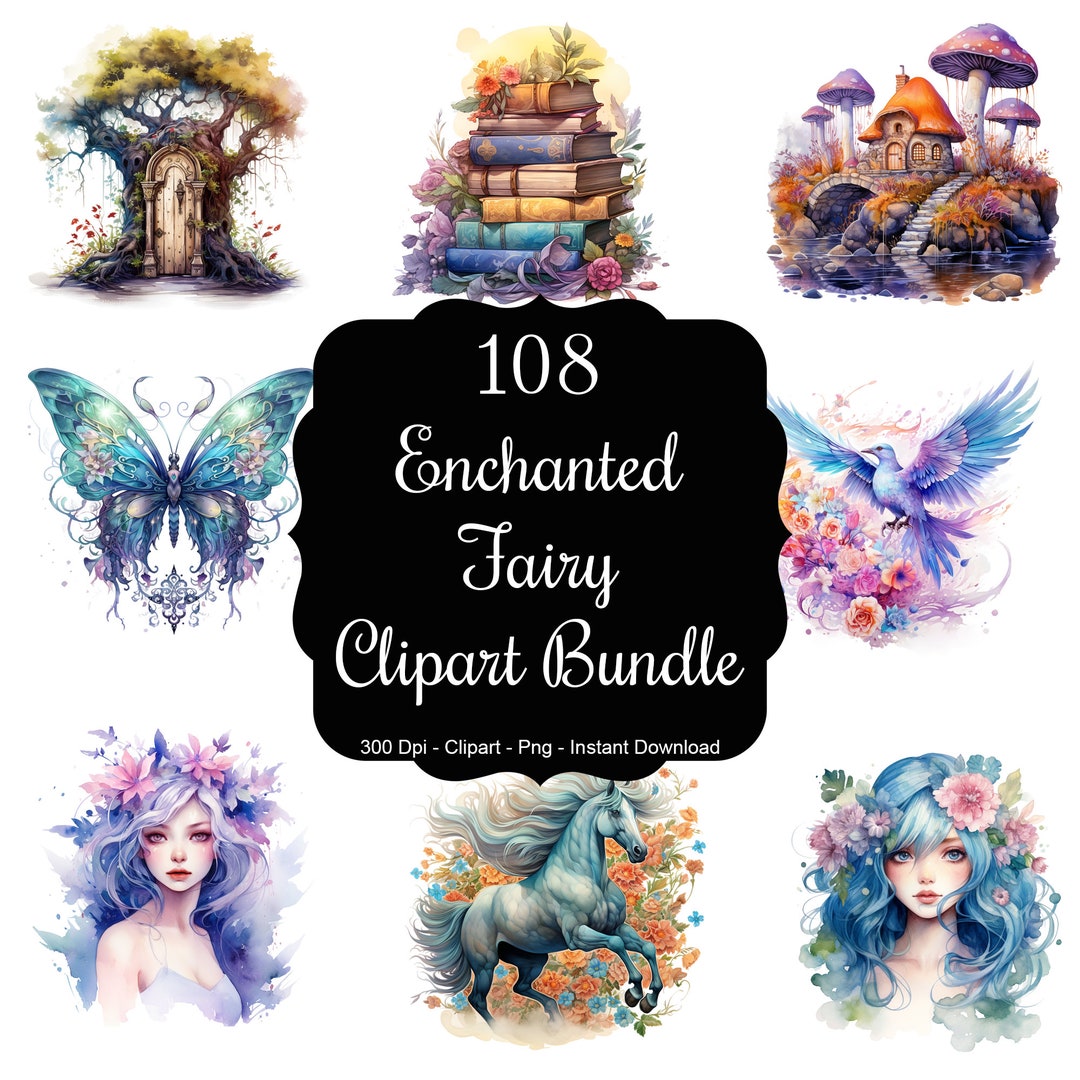 Enchanted Realms: 108 Watercolour Fairy, Unicorn, and Magical Forest ...