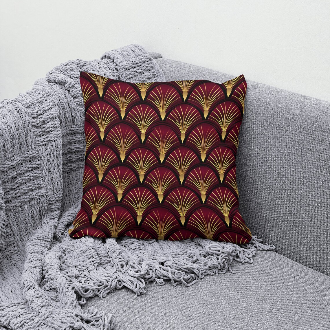 Gilded Opulence: 40 Seamless Gold and Burgundy Art Deco Patterns ...