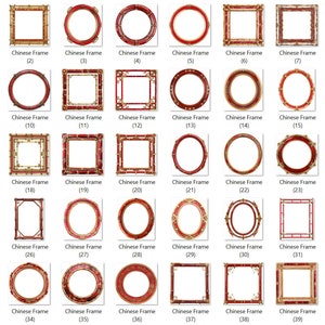 Eastern Frames: 40 Chinese-inspired Frame Clipart Set - Etsy