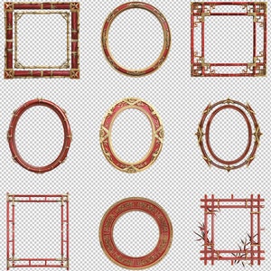 Eastern Frames: 40 Chinese-inspired Frame Clipart Set - Etsy