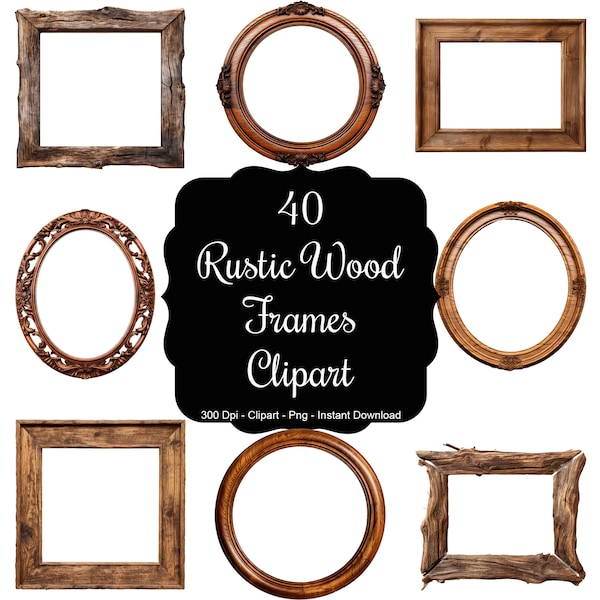 Rustic Frames Clipart - Etsy