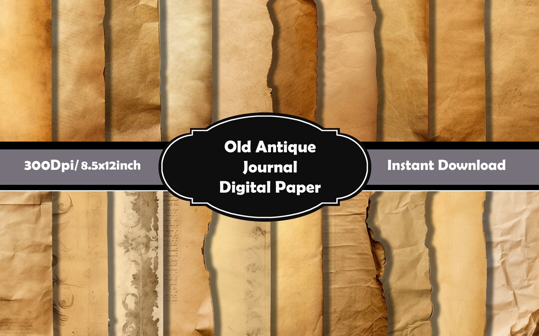 Vintage Charm: Set of 20 Old Parchment Digital Papers - PNG, Photoshop ...