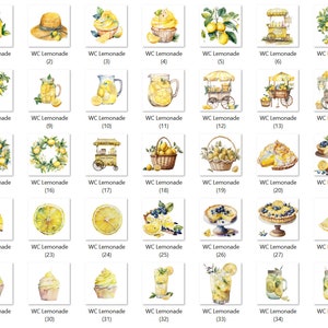 Watercolour Lemonade Stand Clipart Set - 35 Unique Lemonade Stand ...