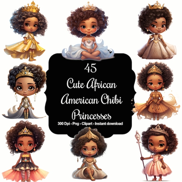 African American Princess Clipart - Etsy
