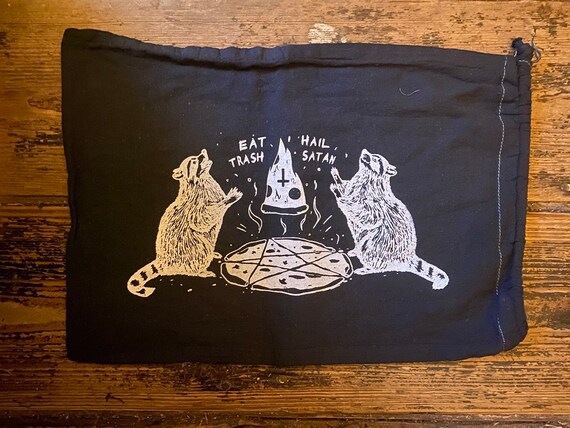 Eat Trash Hail Satan Bread Bag Vegetable Sack Dumpster Diving | Etsy