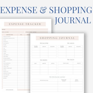 No Shopping Journal, Expense Tracker, Expense Journal, Instant Download ...