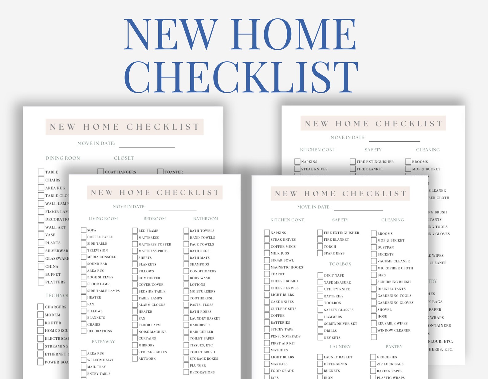 New Home Checklist, New Home PDF, Ultimate Checklist, Move Day ...