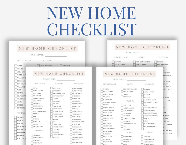 New Home Checklist, New Home PDF, Ultimate Checklist, Move Day ...