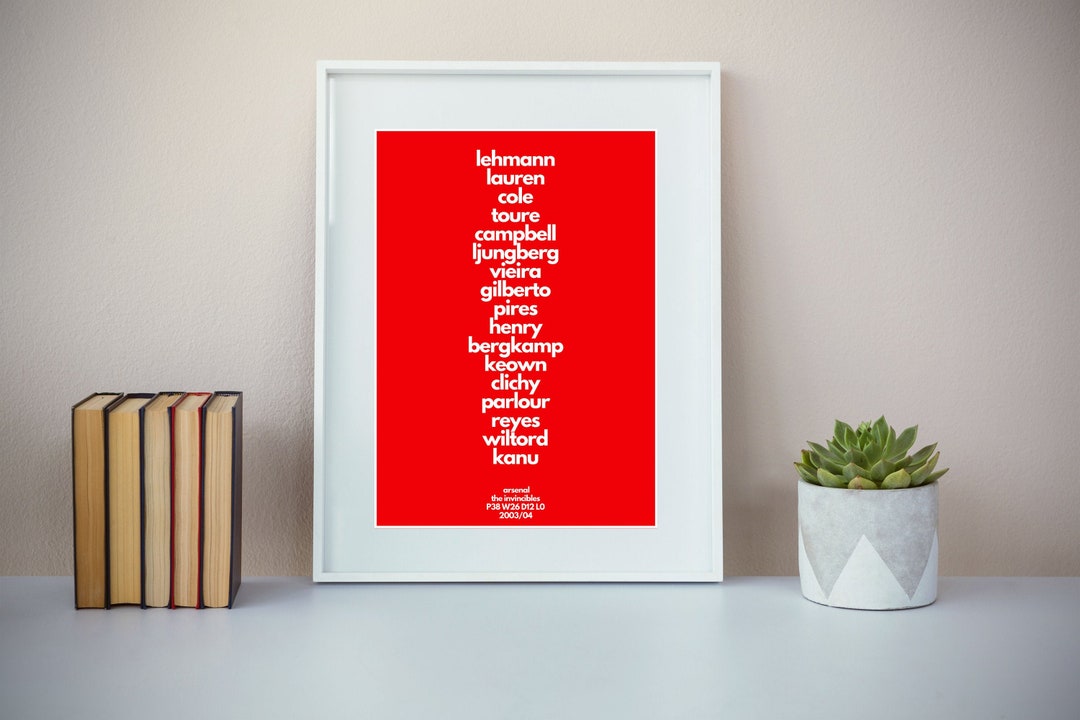 Arsenal Invincibles 2004 Squad Arsenal Print Arsenal FC Poster Great ...