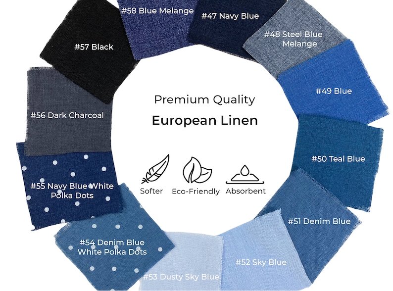 Linen Fabric Swatches 58 Different Colours - Etsy