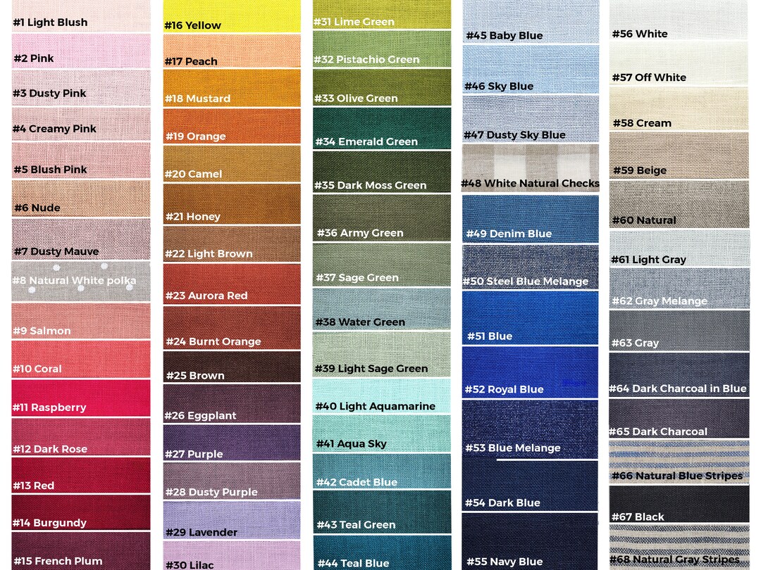 Linen Fabric Swatches Linen Fabric Samples - Etsy