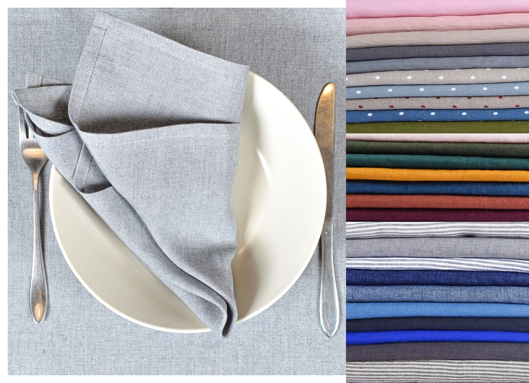 Linen Napkins Sets in Various Colours and Sizes. Cocktail Napkins. Tea ...