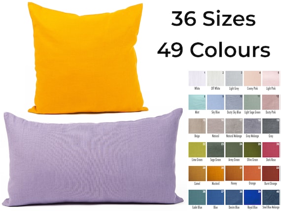 49 Colours Linen Pillowcase Custom Colour and Size Pillow - Etsy