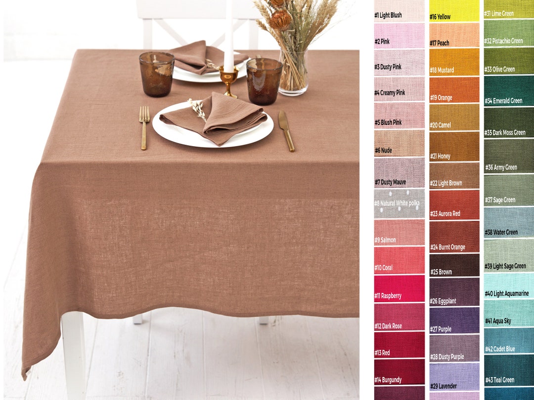 Light Brown Linen Tablecloth, Light Brown Napkins, Light Brown ...