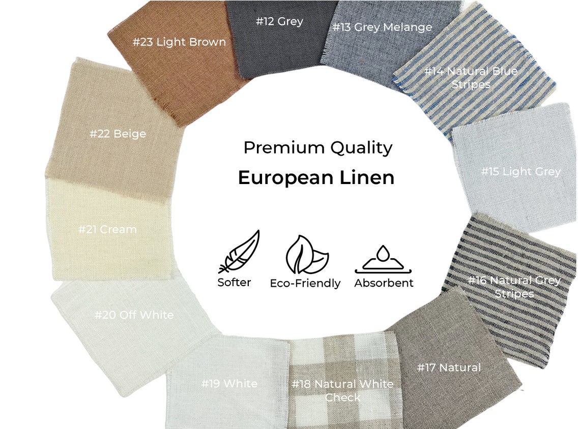 Linen Fabric Swatches 58 Different Colours - Etsy