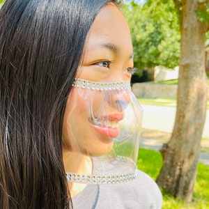 SILVER BLING Clear Face Mask | Completely Clear Face Mask With BLING ...
