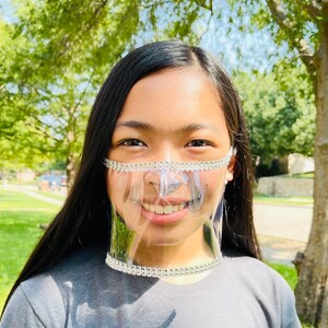 SILVER BLING Clear Face Mask | Completely Clear Face Mask With BLING ...