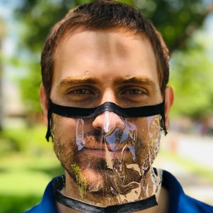 Completely Clear Face Mask With Nose Wire; Invizimask - Etsy