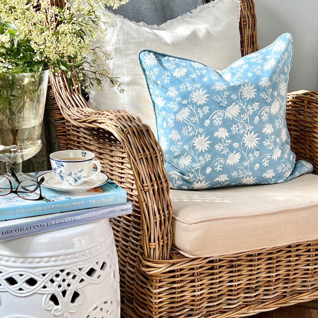 Australian Native Flannel Flower Design Hand Block Print Cushion Cover ...