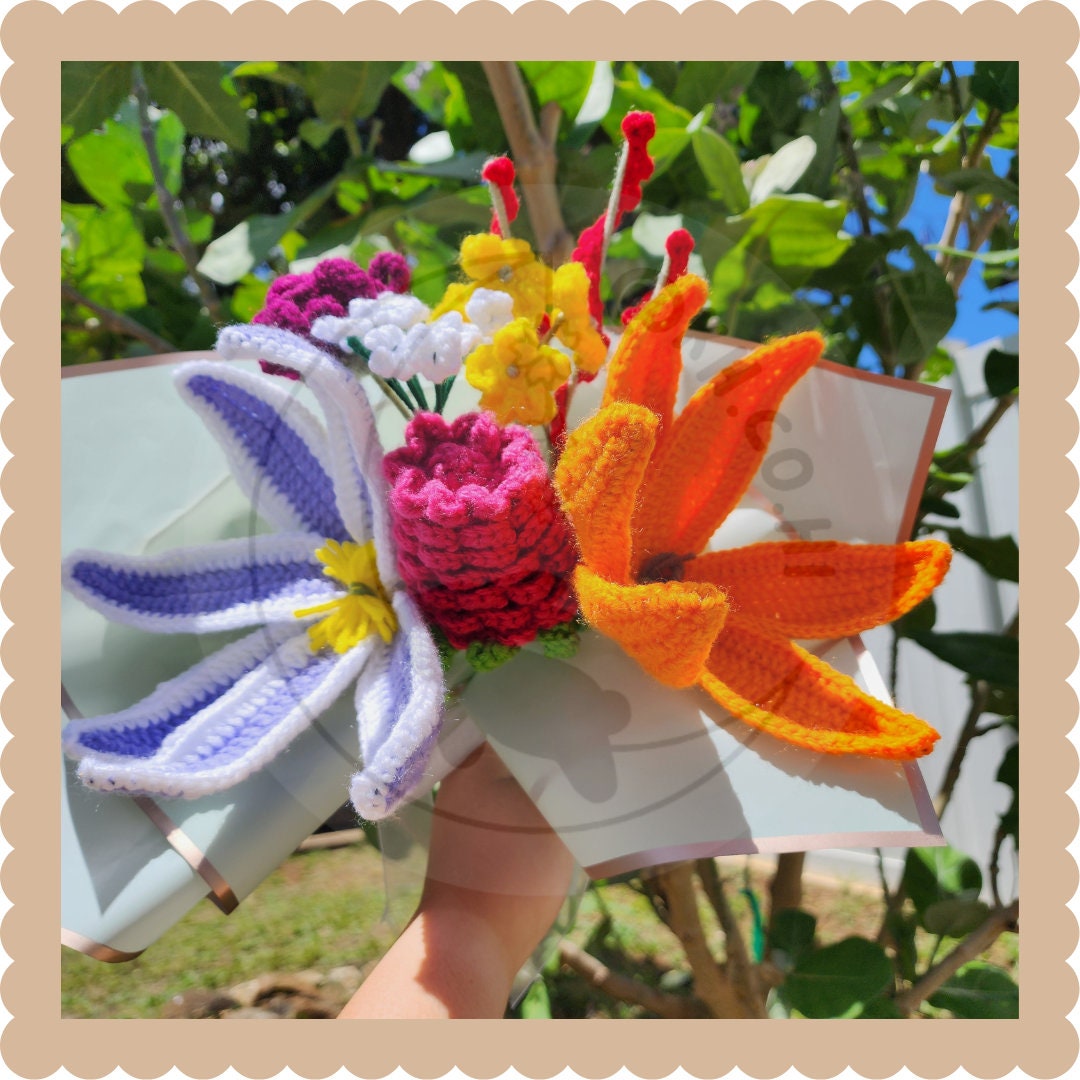 BTS Birth Flower Bouquet OT7 Crochet Flower crochet Flower Bouquet - Etsy