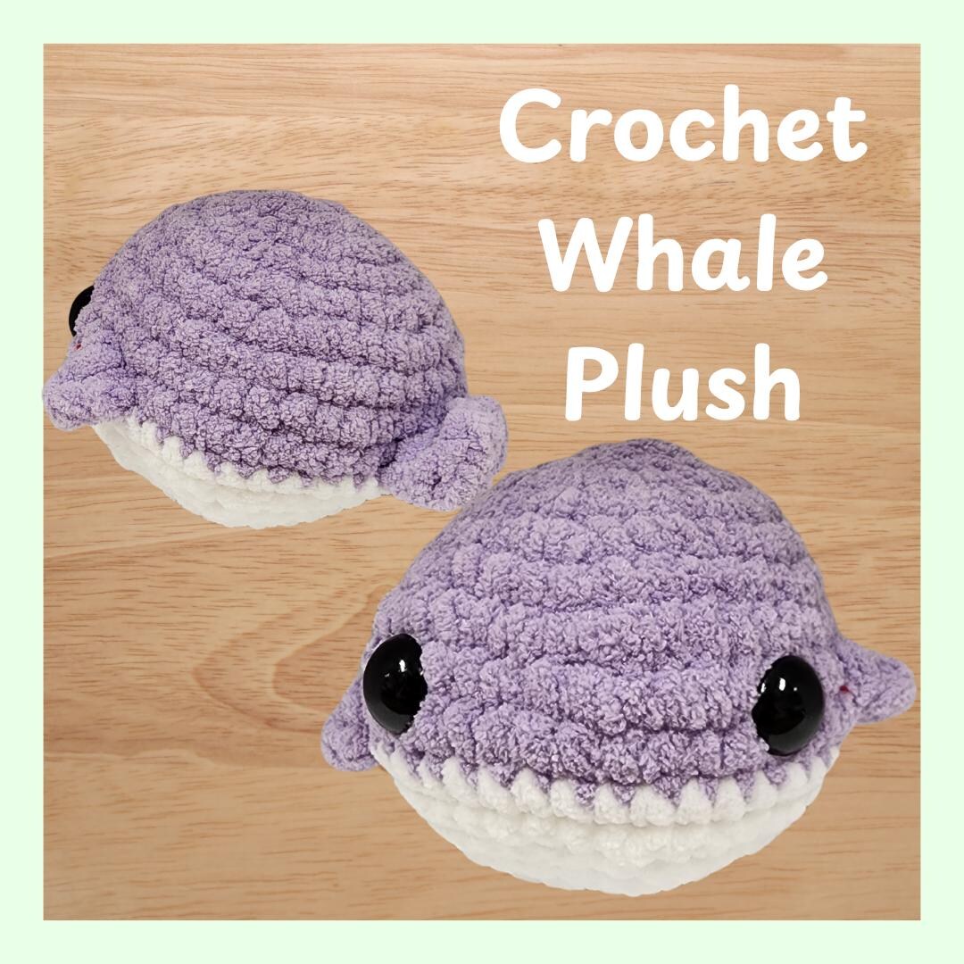 Handmade Crochet Whale Plushie | Kawaii Whale Plush | Small Stuffed ...