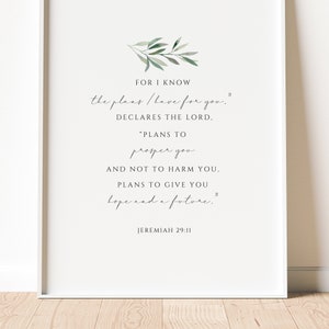Jeremiah 29:11 for I Know the Plans I Have for You Bible Verse - Etsy