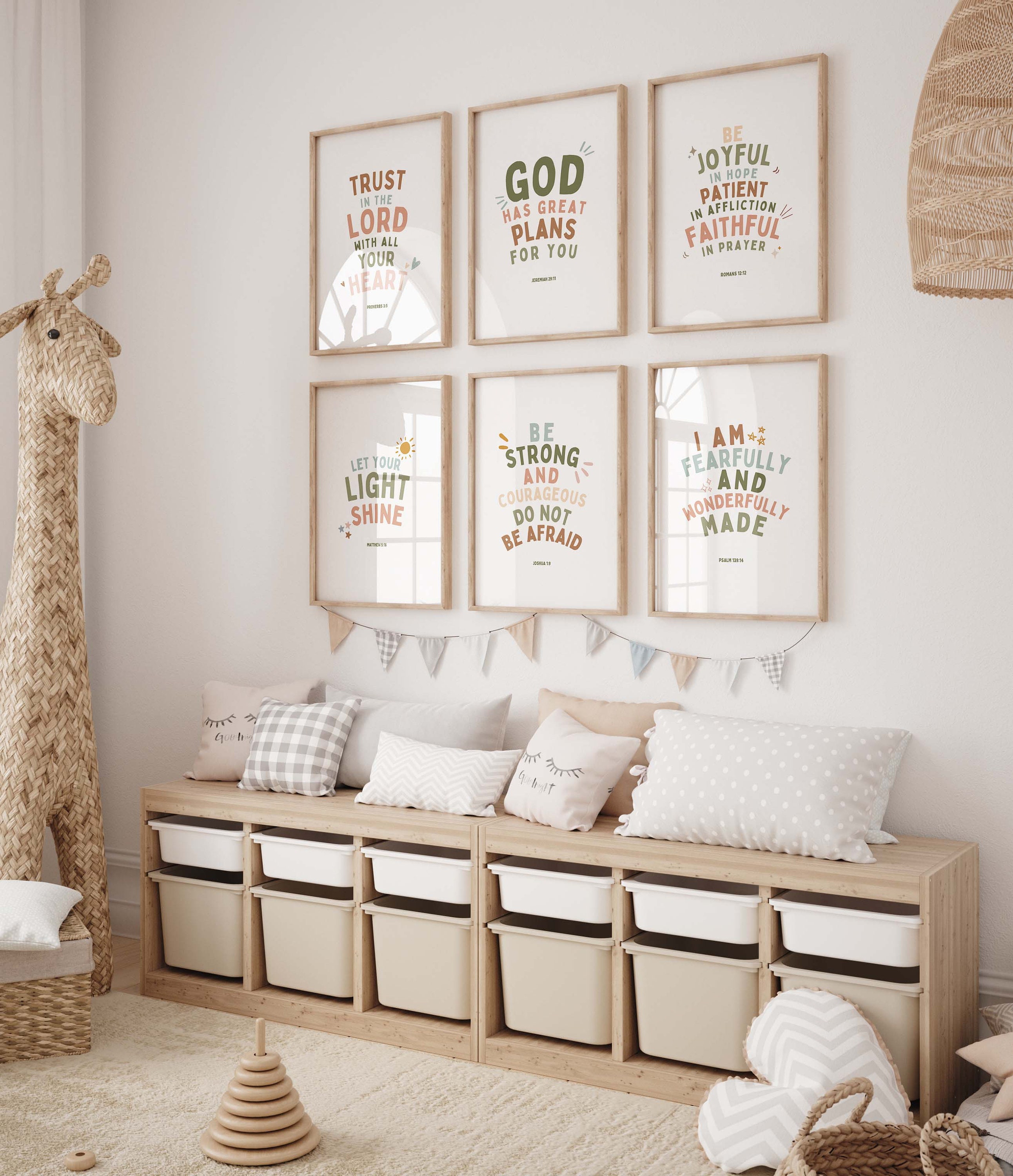 Terracotta Kids Bible Verse Prints: Christian Nursery Decor (set of 12 ...