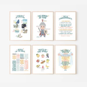 Kids Bible Verse Wall Art, Sunday School Decor, Christian Education ...