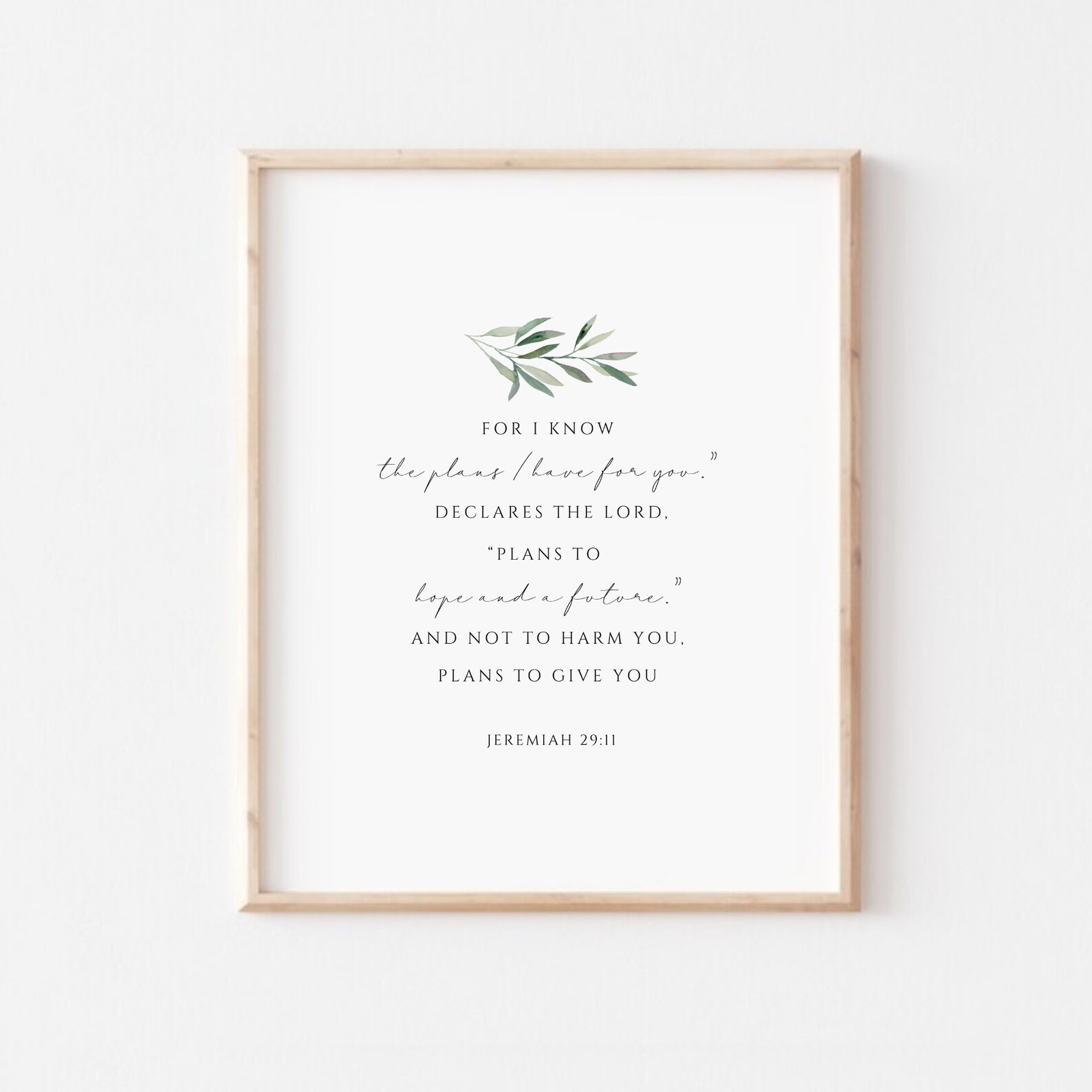 Jeremiah 29:11 for I Know the Plans I Have for You Bible Verse - Etsy