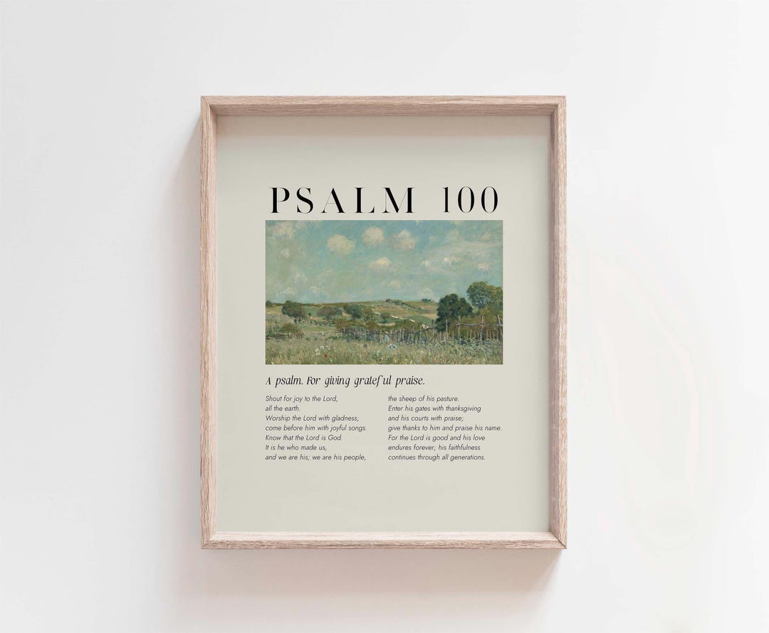 Psalm 100 Wall Art, Bible Verse Landscape Print, Christian Thanksgiving ...