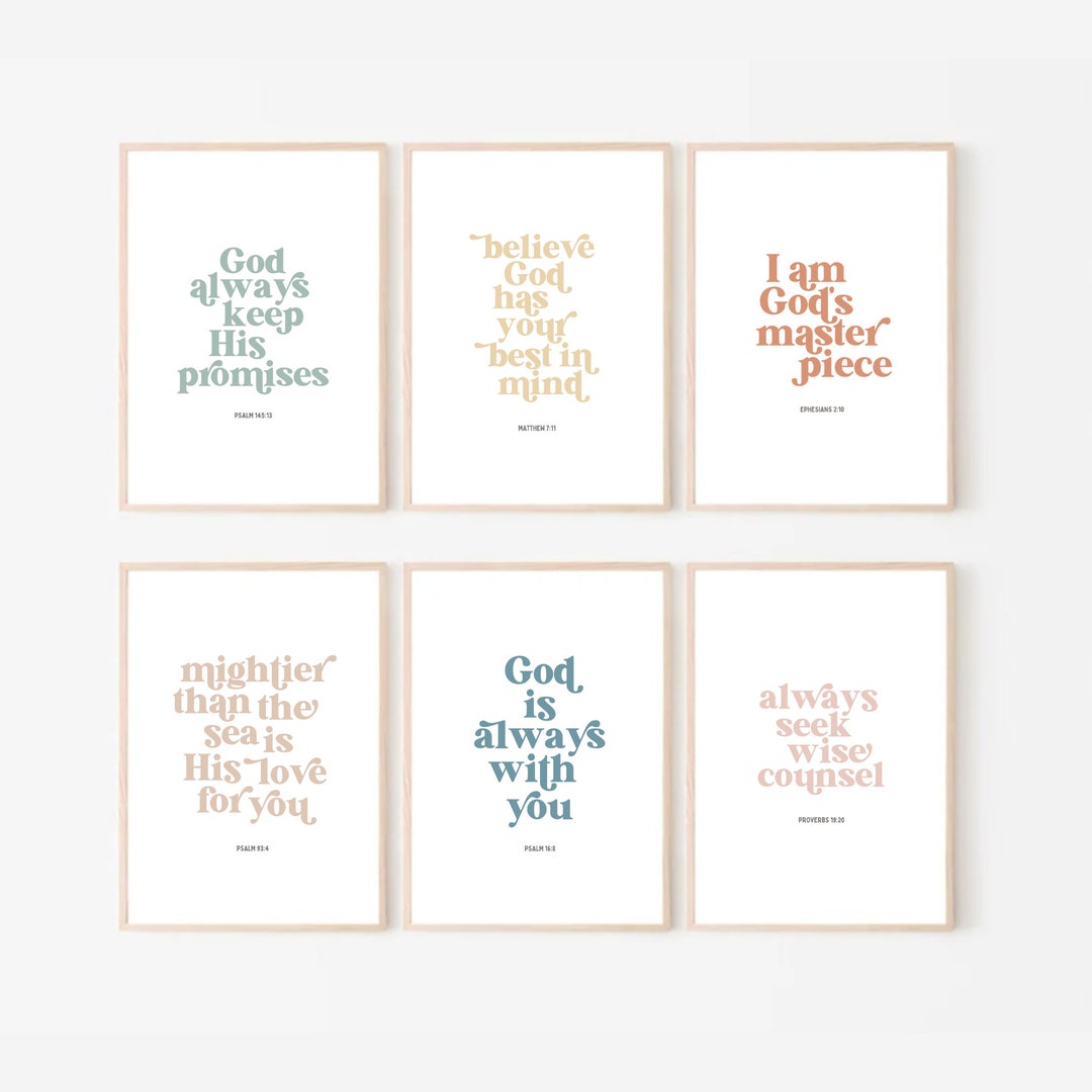 Kids Bible Verse Wall Art, Sunday School Decor, Christian Education ...