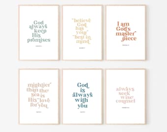 Kids Bible Verse Wall Art, Sunday School Decor, Christian Education ...