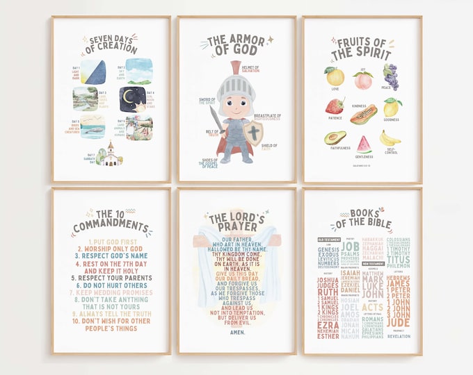 10 Children’s Bible Verse Posters - Watercolor Scripture - Sunday ...