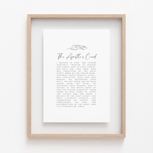 The Apostles Creed Prayer Wall Art, Apostles Creed Print, Nicene Creed ...