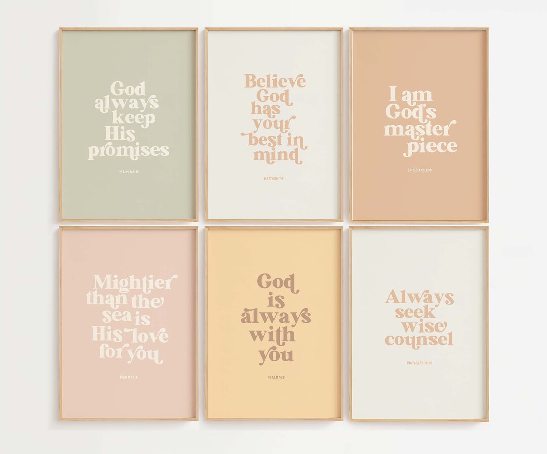 Kids Bible Verse, Scripture Poster Boho Wall Art, Church Sunday School ...