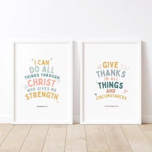 Kids Bible Verse Wall Art, Sunday School Decor, Christian Education ...