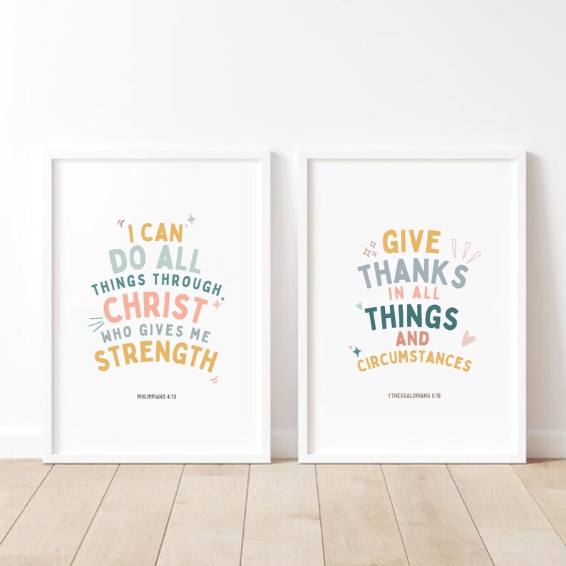 Kids Bible Verse Wall Art Sunday School Decor Christian - Etsy