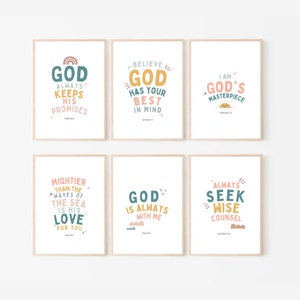 Kids Bible Verse Wall Art, Sunday School Decor, Christian Education ...